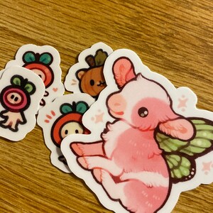 Mini Strawberry Bunny and Flower Bunny Sticker Set of 2 / Cute - Etsy