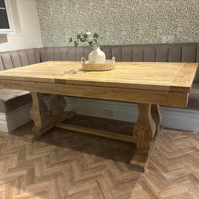 Large Rustic Style Elm Dining Table With Carved Legs - Etsy