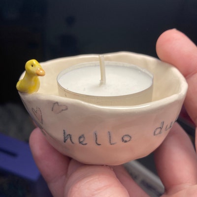 House Bud Vase With a Robin or Blue Tit Bird & Musical Notes Small Hand ...