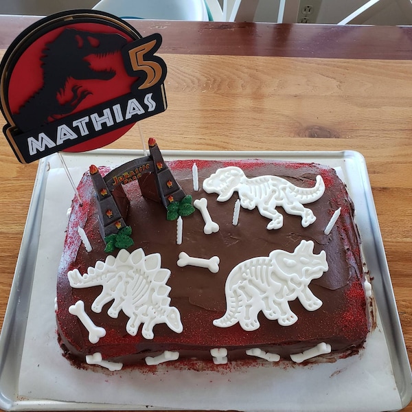 Fondant Dinosaur Fossil Cake Toppers, Jurassic Dinosaur Fossil Bones ...