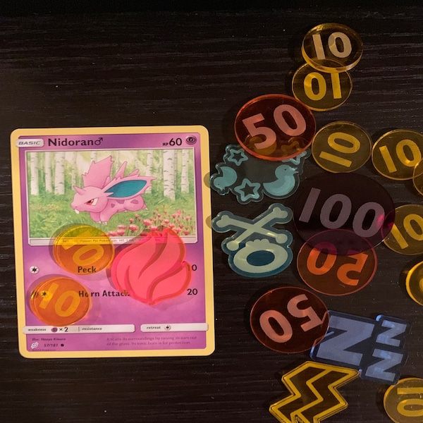 Damage Counters - Pokemon TCG - Damage Markers, Damage Tokens ...