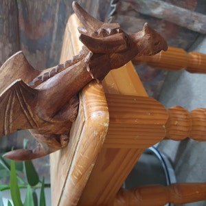 Carved Wooden Shelf Sitting Sitter Dragon Wood Carving Ornaments ...