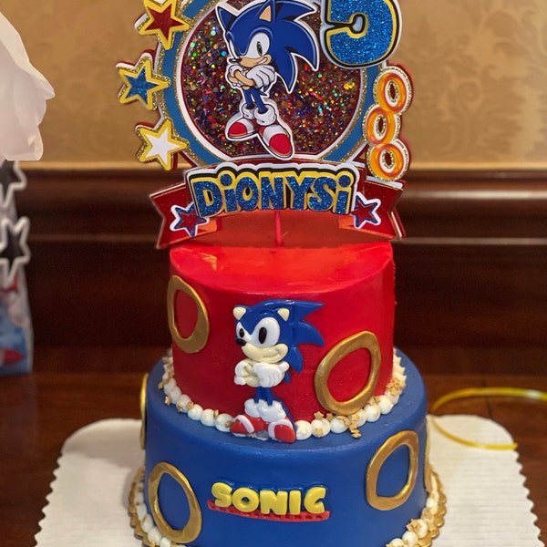 Handmade Edible Sonic the Hedgehog Fondant Toppers,sonic Fondant ...