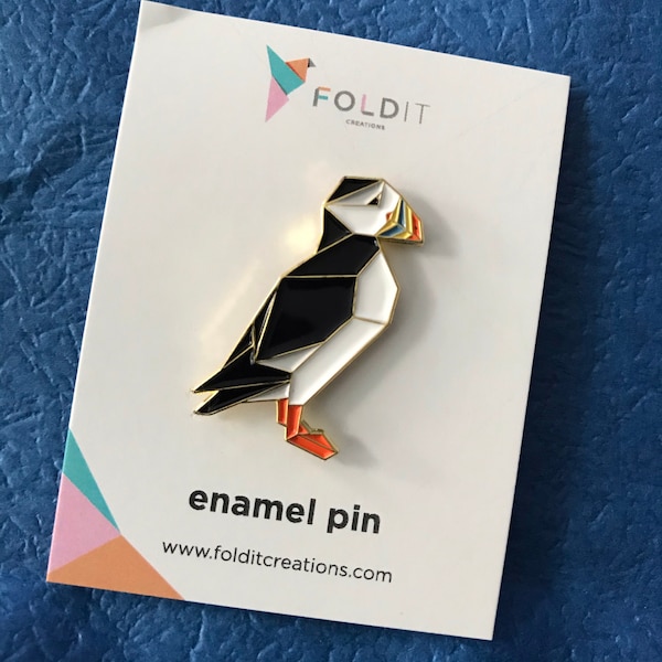 Puffin Enamel Pin,enamel Pin,origami Jewelry,puffin Pin,puffin Jewelry ...