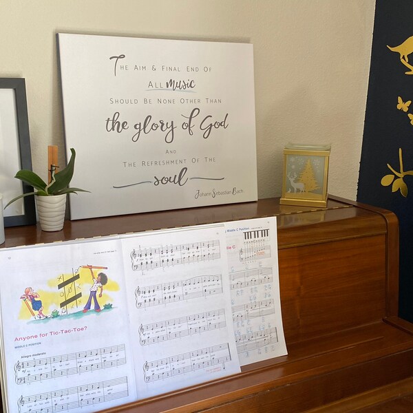 Bach Music Quote, Wall Art, Music Room Inspirational Quote, Music Decor ...