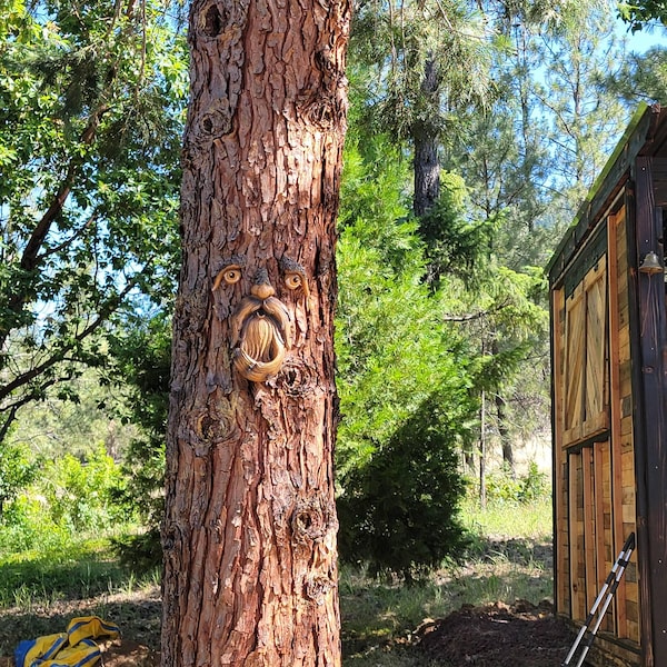 Tree Faces Garden Decor –tree Hugger Bird Feeder– Yard Art– Gift for ...