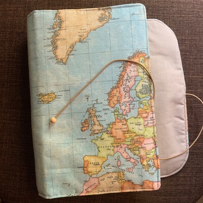 Adjustable Book Cover, World Map Book Sleeve, Book Pouch, Paperback ...