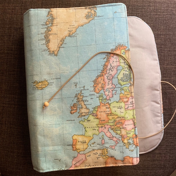 Adjustable Book Cover, World Map Book Sleeve, Book Pouch, Paperback ...
