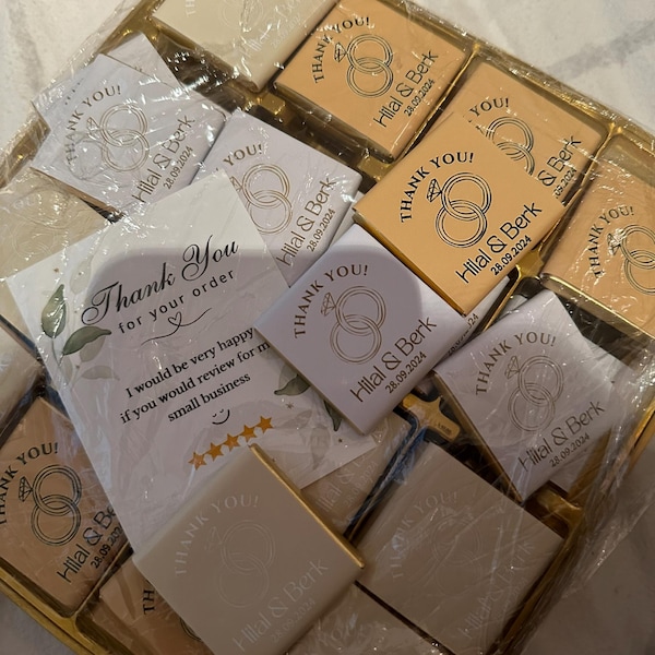 50 Chocolate Wedding Favors Wedding Chocolate Personalised Chocolate ...