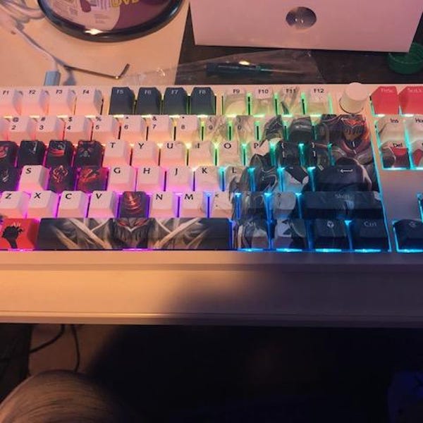 KDA All Out Seraphine Seraphine Superstar Lol Series Keycap Set, 127 Keys PBT for Mechanical ...