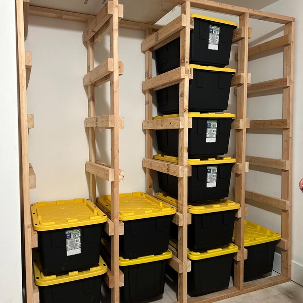 Tote Rack Plans, Bin Storage Rack, Garage Shelves Plans, PDF Download ...