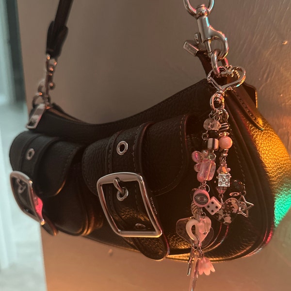Y2k Aesthetic Cute Keychain With Acrylic Cherry Charm. Y2k Star Purse ...