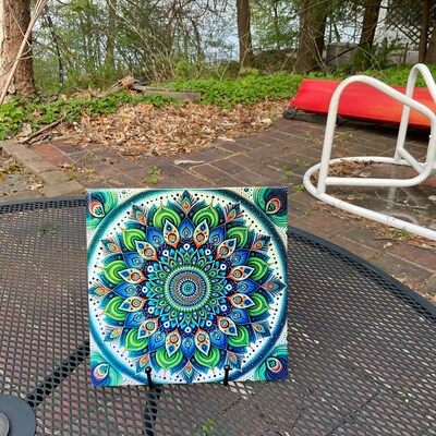 Christian Cross Ceramic Art Tile Stained Glass-look Ceramic Tile Gift ...