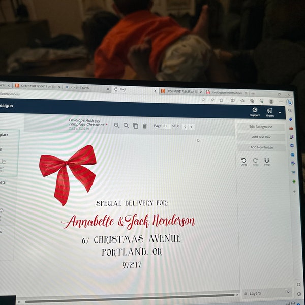 Editable Christmas Envelope Template, Printable Holiday Envelope ...