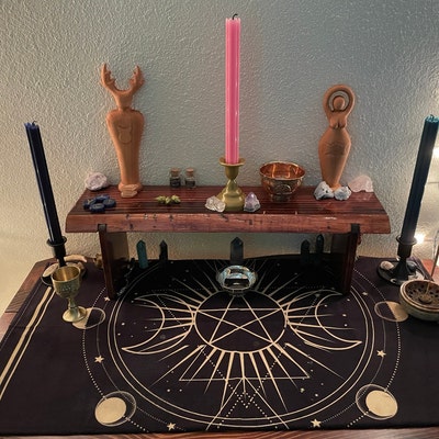 Altar Wooden Fertility Divine Couple, Wiccan Pagan Mother Goddess and ...