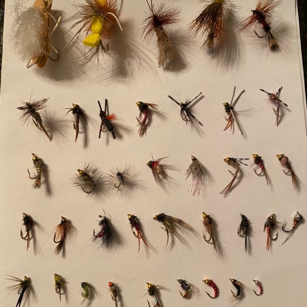 Trout Fly Fishing Assortment – Trout Flies Gift Set for Anglers & Fly Fishers – Dry Flies Nymphs ...
