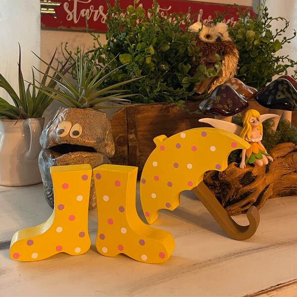 Spring Tiered Tray Decor, Spring Decor, Spring Decorations, Rain Boots ...