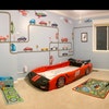 Wall Decals Cars With Straight and Curved Gray Road Reusable Fabric ...