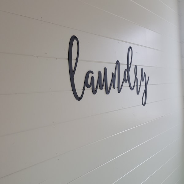 Laundry Metal Sign - Metal Wall Art - Laundry Sign - Metal Words ...