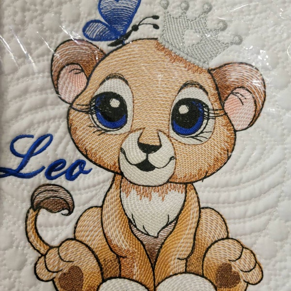 Baby Lion Machine Embroidery Design Lion King Crown 3 Sizes to Download ...