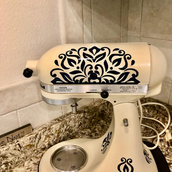 Floral Inspired Design Kitchenaid Mixer Decal Sticker Kitchen Mixer ...