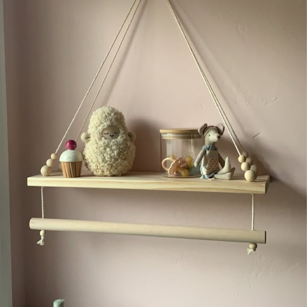 Wall Shelf, Floating Shelf, Wooden Swing Shelf With Accessory Rail ...