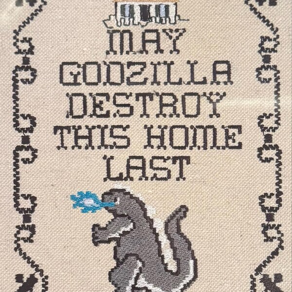 Embroidered 8 Bit Godzilla Beanie Hat Made in the USA - Etsy