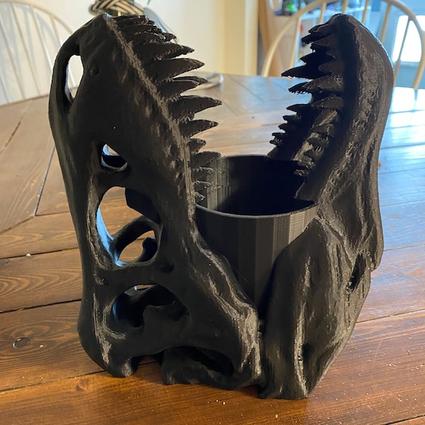 T-rex Planter, Dinosaur Plant Pot, Dino Skull Planter, Fossil Planter ...