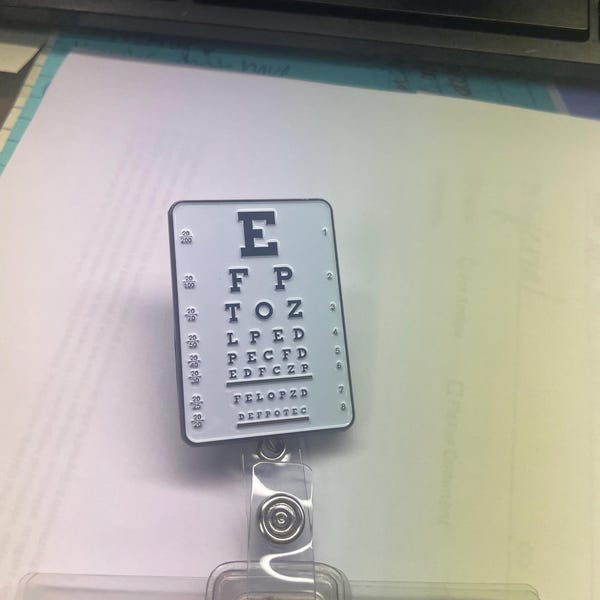 Optometry Vision Test Eye Chart Professional Custom Badge Holder ID ...