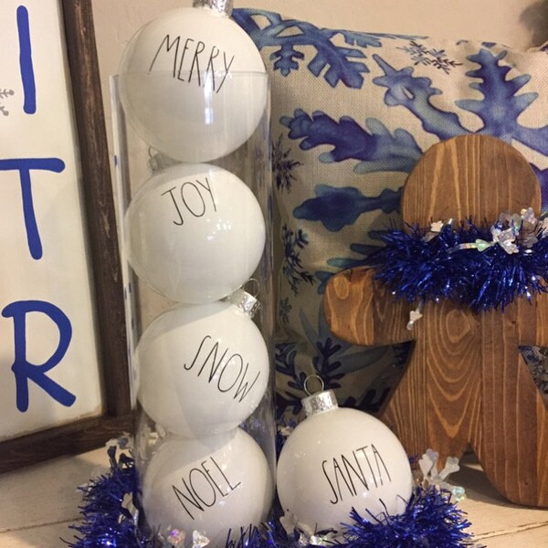 Rae Dunn Inspired Christmas Vinyl Ornament Decals - Decals Only - Set ...