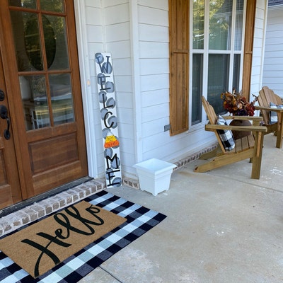 Hello Cursive Font Exterior Coir Welcome Door Mat - Etsy