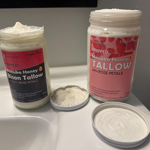 Sampler/gift Box of Manuka Honey & Bison Whipped Tallow Cream With 850 ...