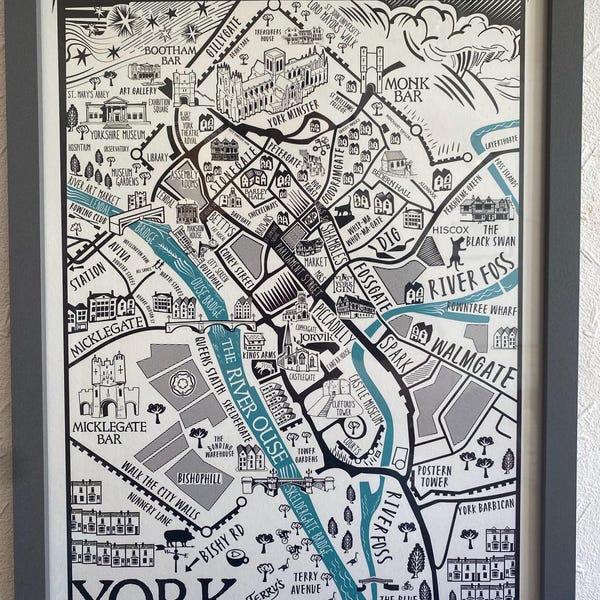 Map of York - Prints - Etsy