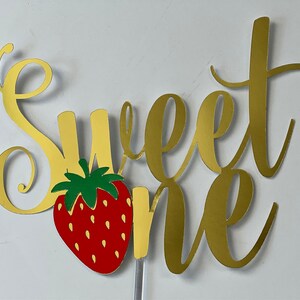 Strawberry One Cake Topper Svg Strawberry First Birthday Svg - Etsy