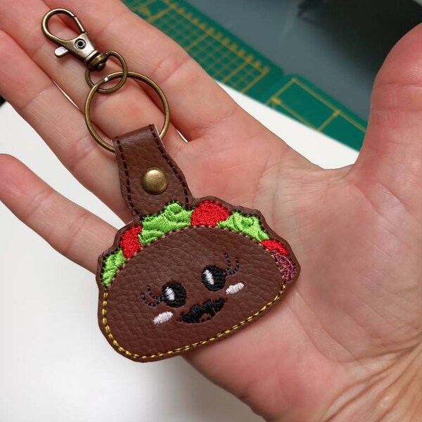 Taco Key Chain, Key Fob, Snap Tab in the Hoop Designs Machine ...