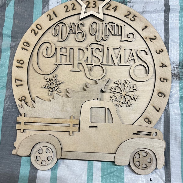 Christmas Countdown SVG - Tree Truck SVG - Laser Cut Files - Days Until ...