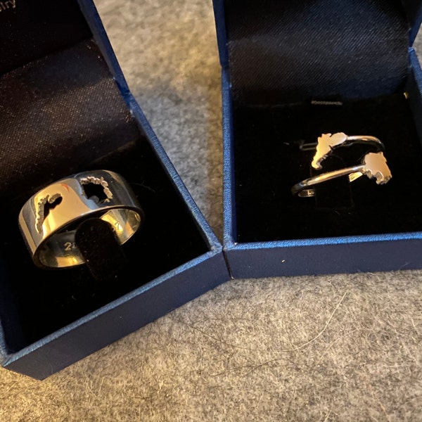 Long Distance Promise Ring for Couple - Personalized State to State ...