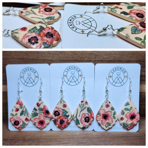 Soft Pink Floral Clay Transfer Sheet, Water Soluble Transfer Paper ...