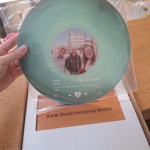 Personalized Vinyl Record With Photo: Acrylic Song Plaque, Anniversary ...