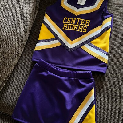 Purple & Gold Cheer Uniform Customized Cheerleading Uniform - Etsy