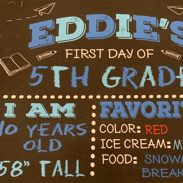 First Day of School Sign, Rainbow Back to School Chalkboard, First Day ...