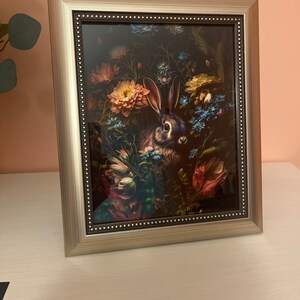 Victorian White Rabbit Painting, Emily Bunny Vintage Portrait ...