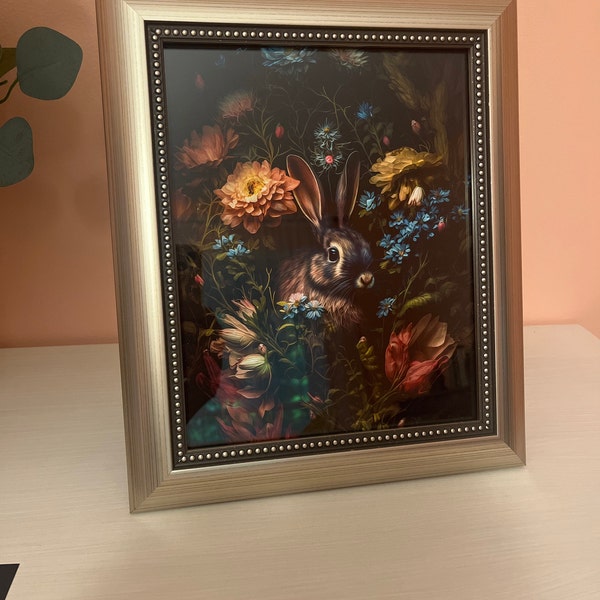 Victorian White Rabbit Painting, Emily Bunny Vintage Portrait ...