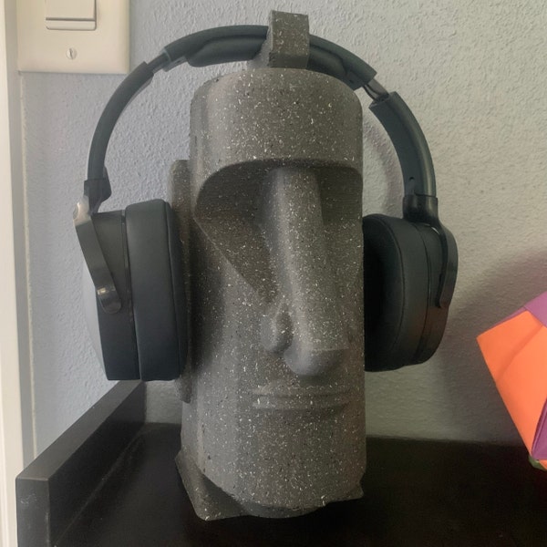 Moai Statue Headphone Rack! Easter Island Sculpture Headset Hanger ...