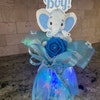 Peanut Elephant Centrepiece for Baby Boy Shower in Light Blue & Gray ...
