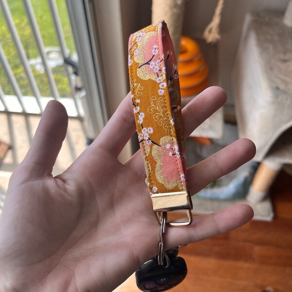 Japanese Fabric Key Fob, Black, Red Traditional Japanese Patterns ...