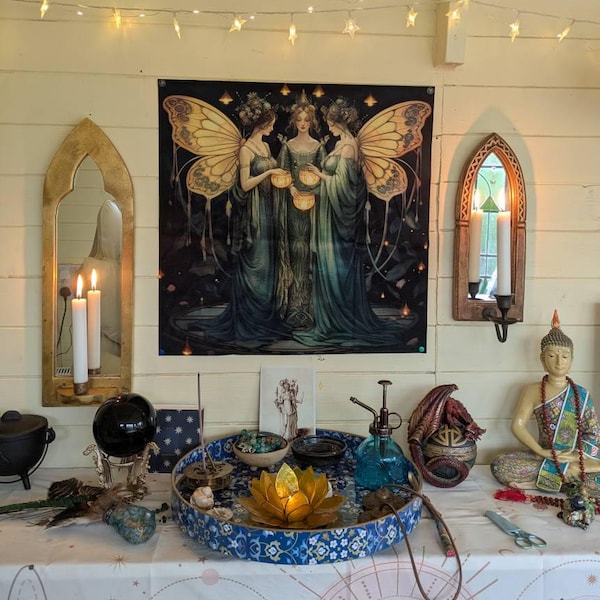 Tarot Altar Cloth Fairy Angels Art Nouveau. Pre-raphaelite Divine ...