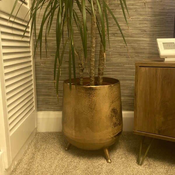 Gold Planters, Black and Gold Planters, Gold Home Decor, Gold Wedding ...