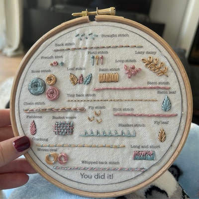 Stitch Along Embroidery Kit / Complete Beginner Embroidery Kit / Pick ...