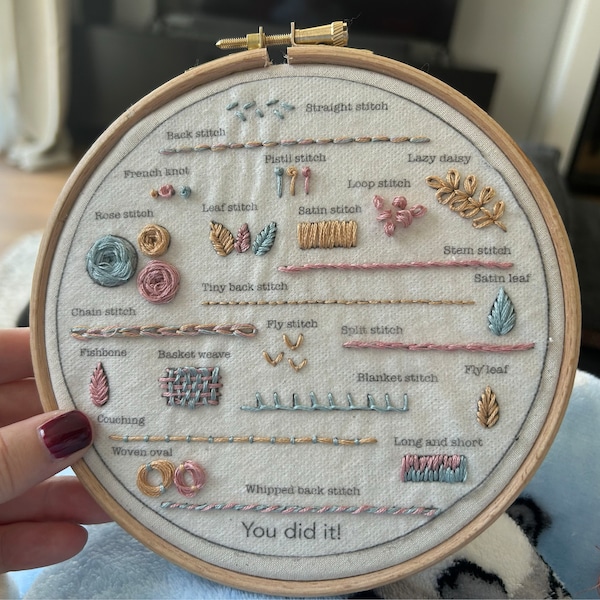 Stitch Along Embroidery Kit / Complete Beginner Embroidery Kit / Pick ...